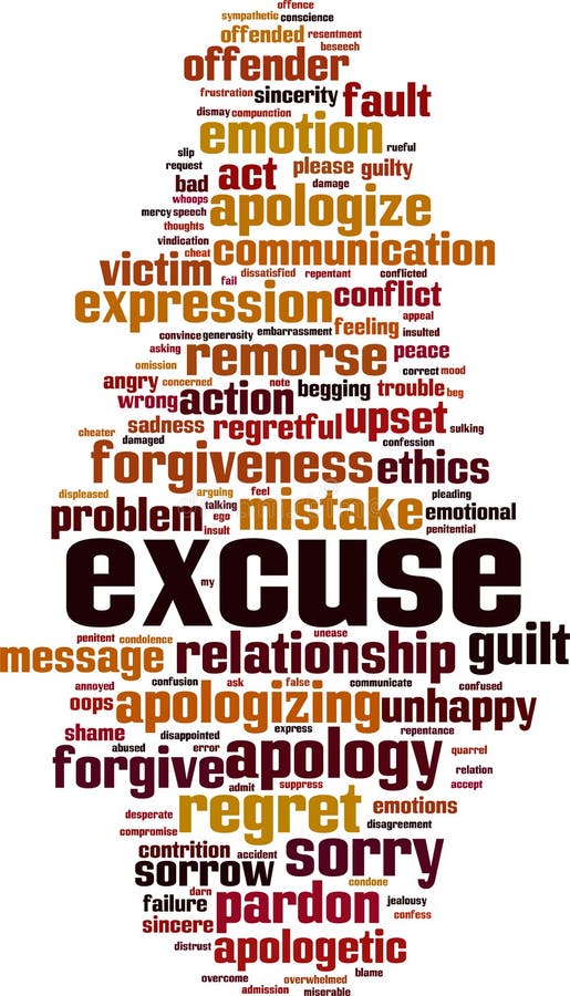 Apology word cloud stock vector. Illustration of pardon - 223882842
