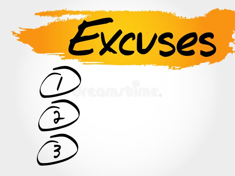 Excuses blank list stock illustration. Illustration of incentive ...