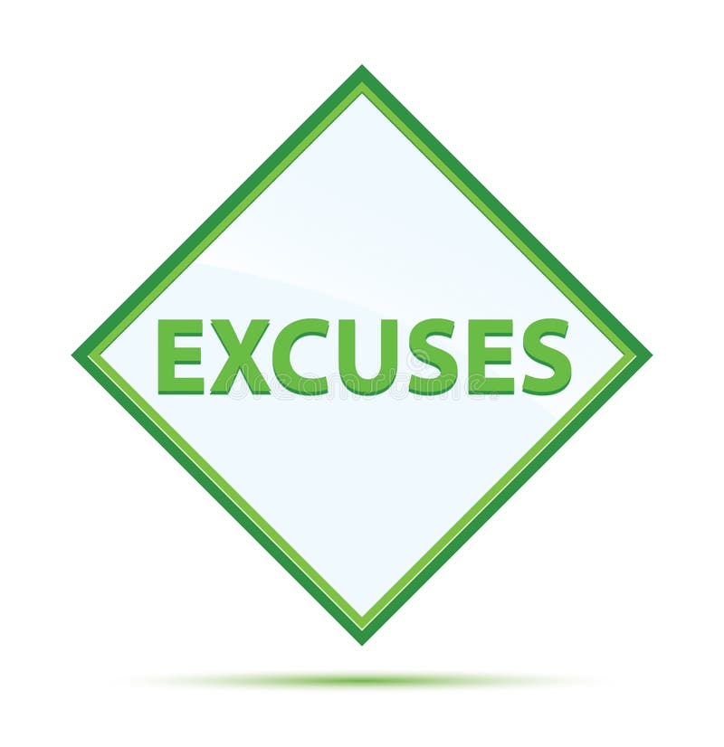 Excuses Modern Abstract Green Diamond Button Stock Illustration ...