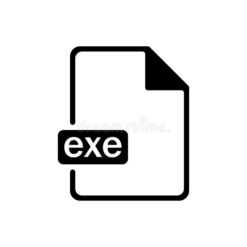 Exe Document Outline Icon. Symbol, Logo Illustration for Mobile Concept ...