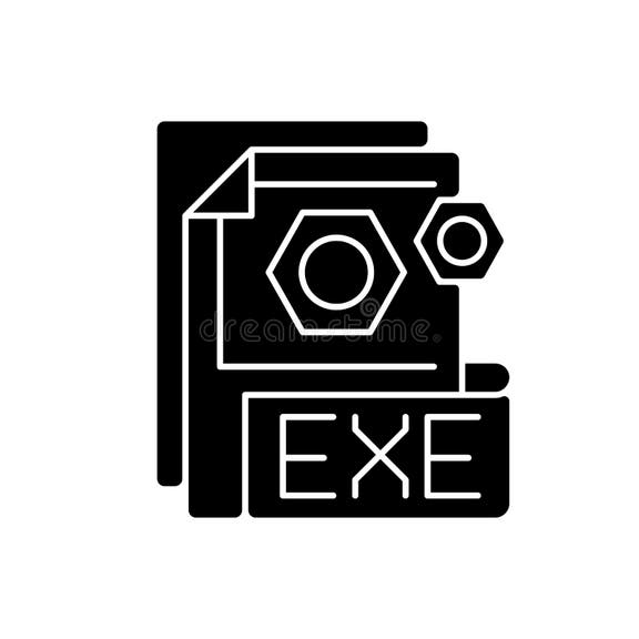 EXE file black glyph icon stock vector. Illustration of download ...