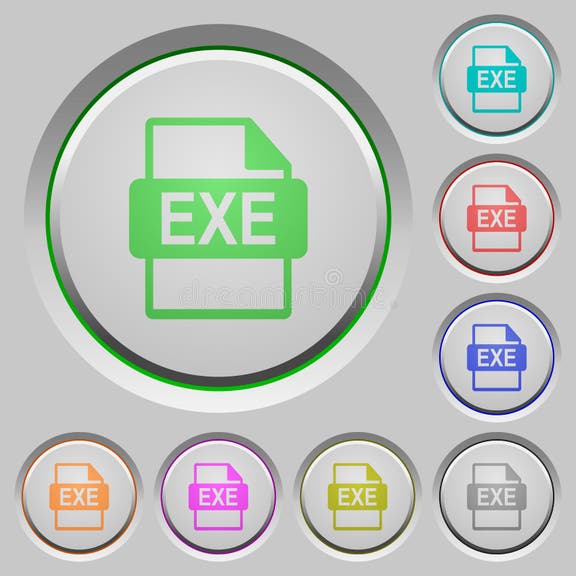 EXE File Format Push Buttons Stock Vector - Illustration of application ...