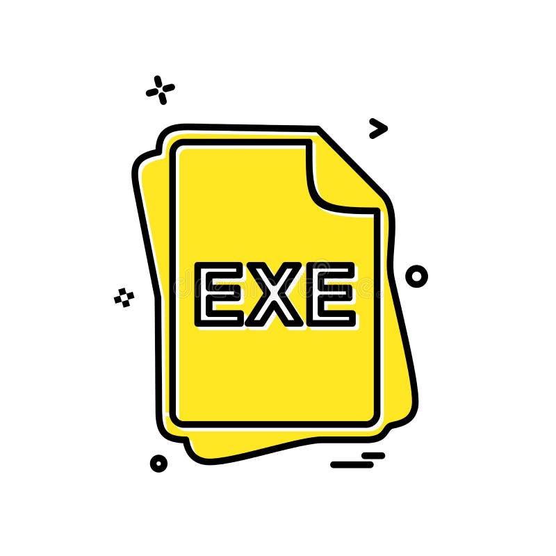 EXE File Type Icon Design Vector Stock Vector - Illustration of ...