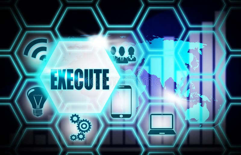 Execute Concept Plan Graphic Stock Illustration - Illustration of ...