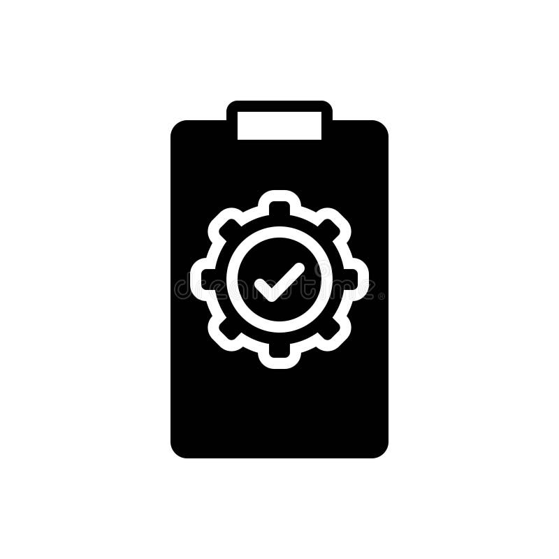 Black Solid Icon for Execute, Accomplish and Perform Stock Vector ...