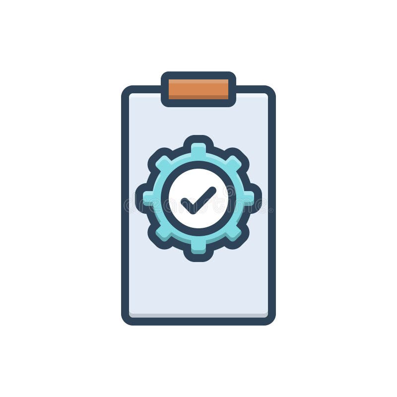 Color Illustration Icon for Execute, Accomplish and Perform Stock ...
