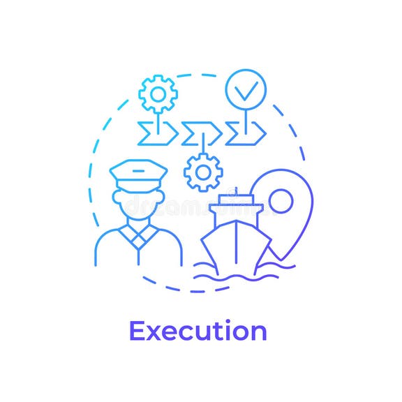 Execution Blue Gradient Concept Icon Stock Vector - Illustration of ...