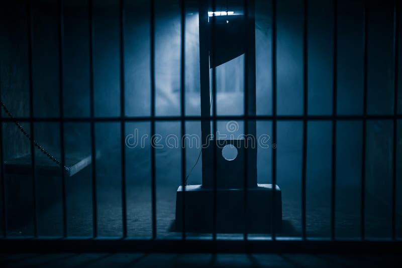 Jail or Prison Cell. Obsolete Gray Grunge Concrete Room. Creative ...