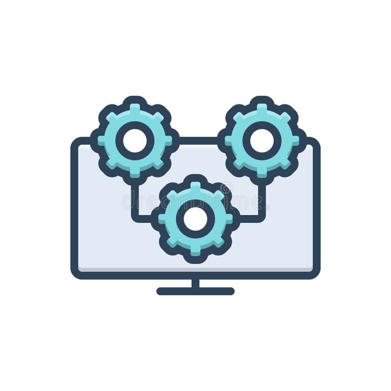 Color Illustration Icon for Execution, Performance and Process Stock ...