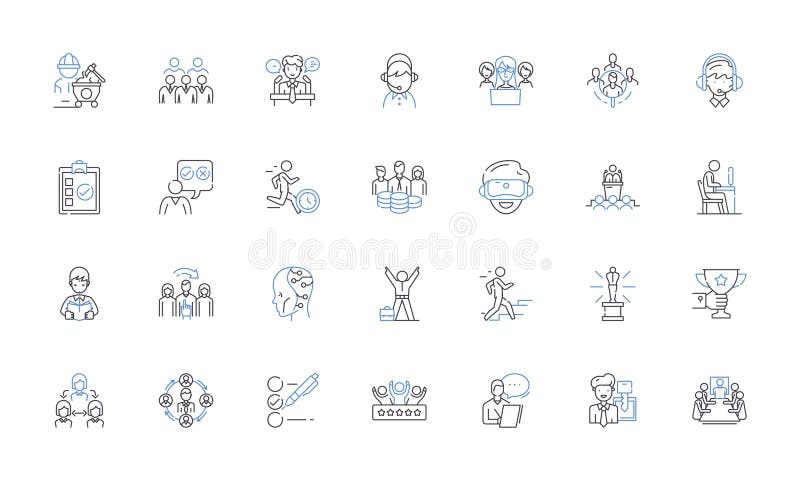 Implementation Line Icons Collection. Execution, Implementation, Deployment, Translation ...