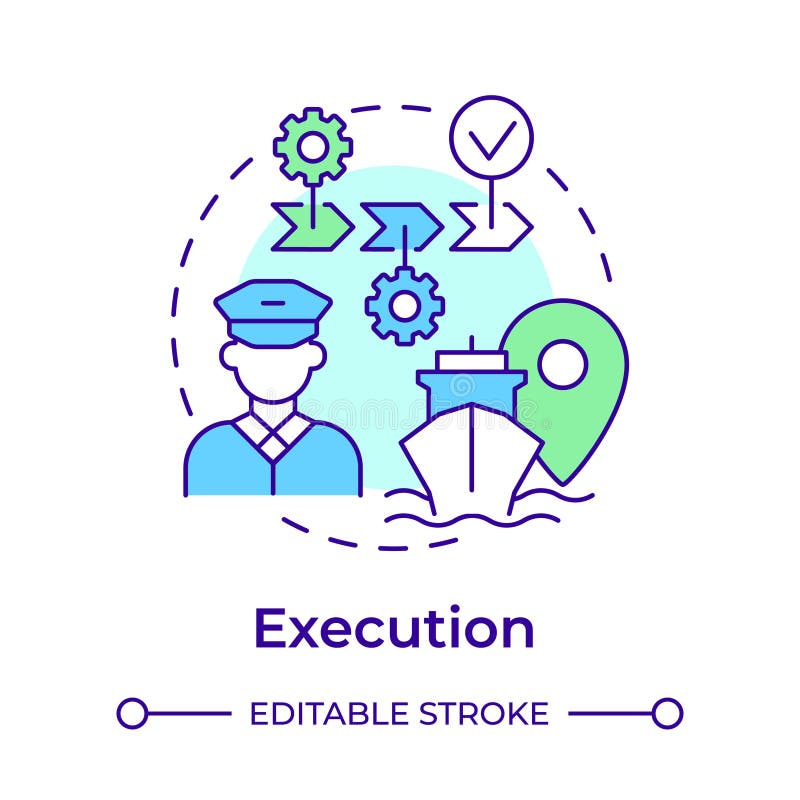Execution Multi Color Concept Icon Stock Vector - Illustration of ...