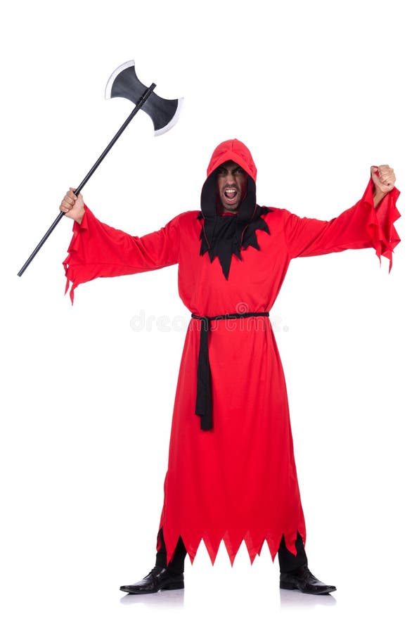 Executioner in red costume stock photo. Image of masked - 32528348