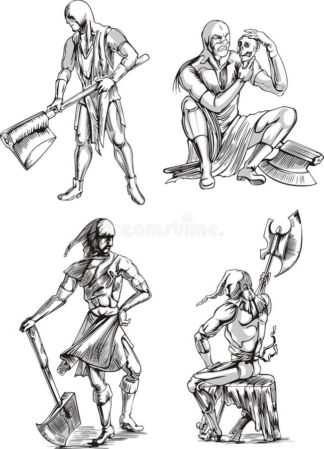 Executioner Sketches stock vector. Illustration of hangman - 24894606