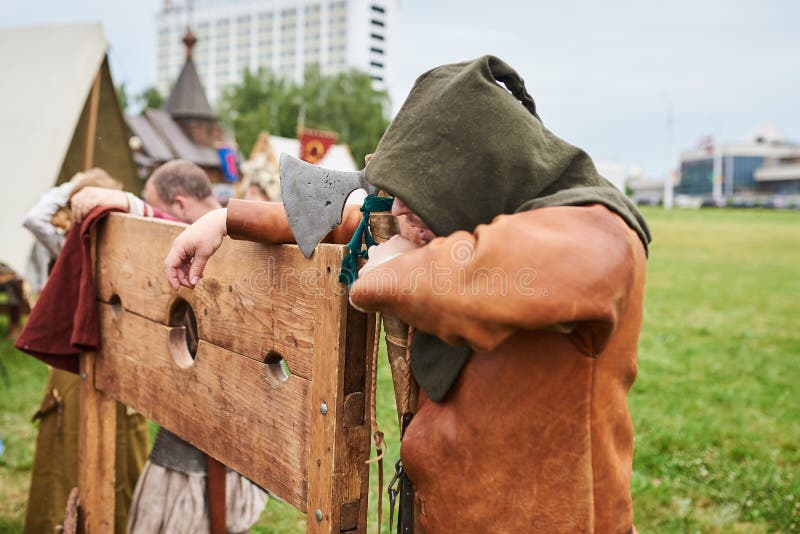 The Executioner Stands Near the Scaffold Editorial Photo - Image of ...