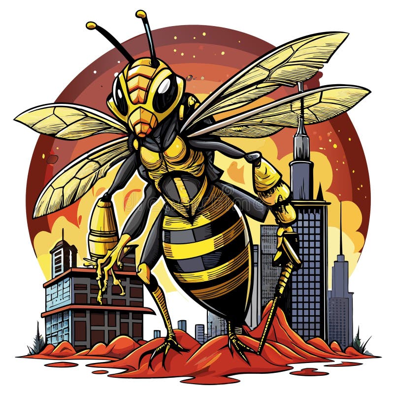 Executioner Wasp Bee Distressed Stay City Vector Stock Vector ...