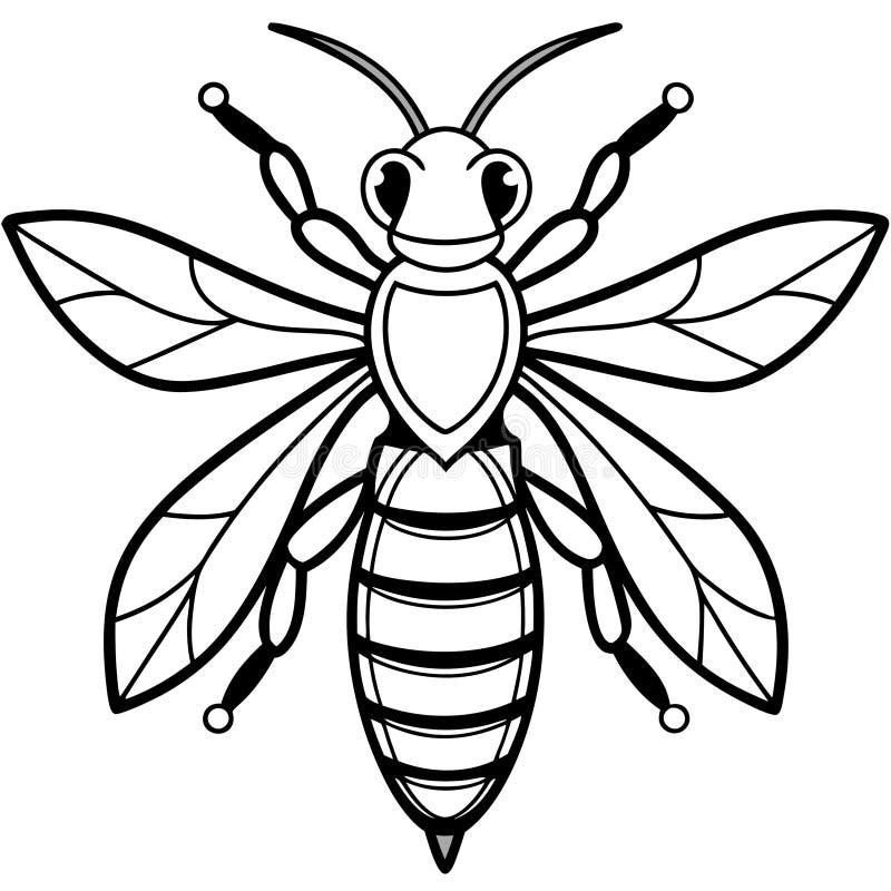 Executioner Wasp Bee Sits Icon Vector Stock Vector - Illustration of ...