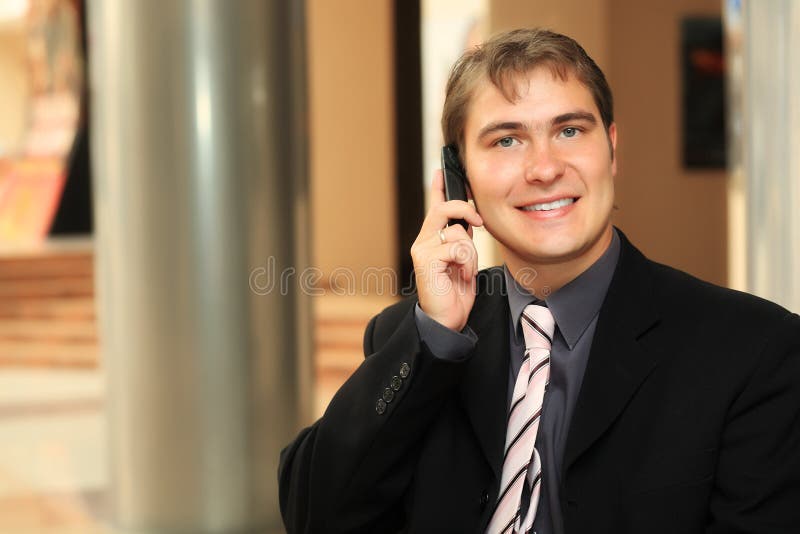 Business Man Making Cell Phone Call Stock Photo - Image of employee ...