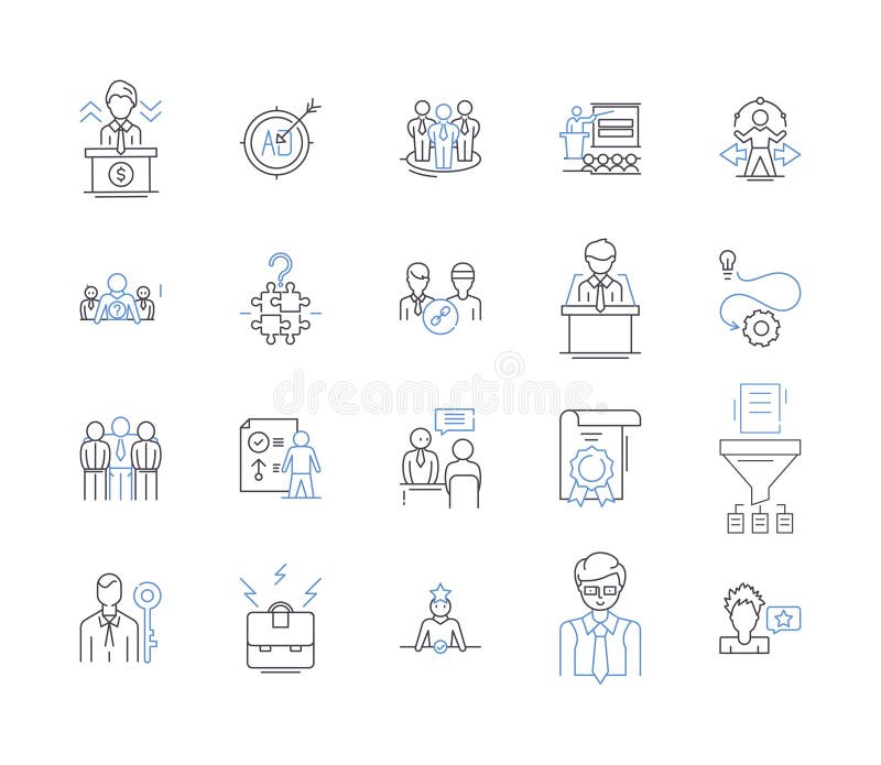Executive Administration Outline Icons Collection. Executive ...