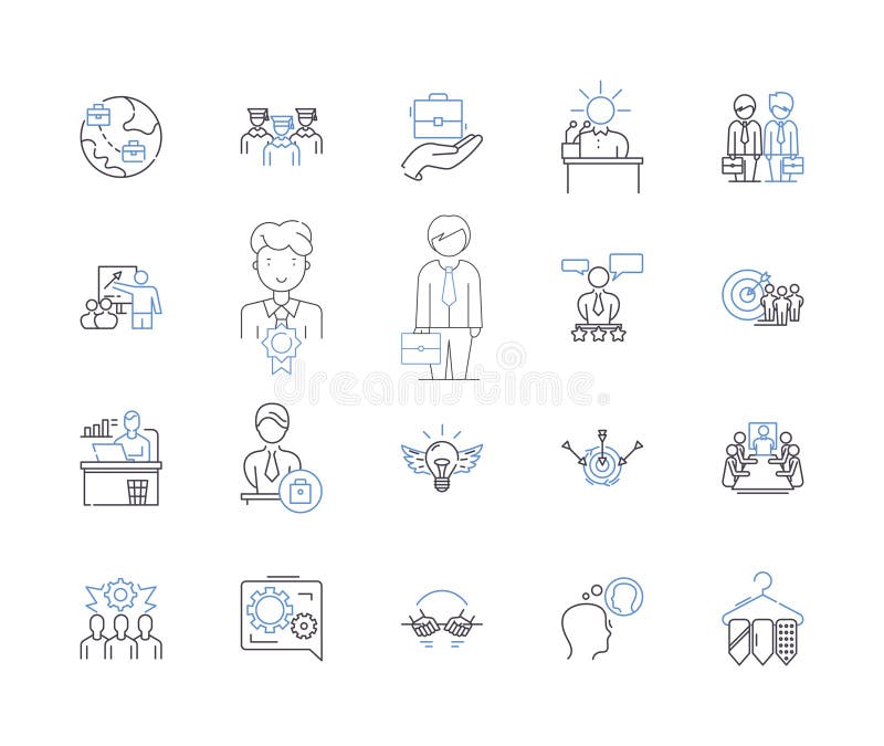 Executive Administration Outline Icons Collection. Executive ...