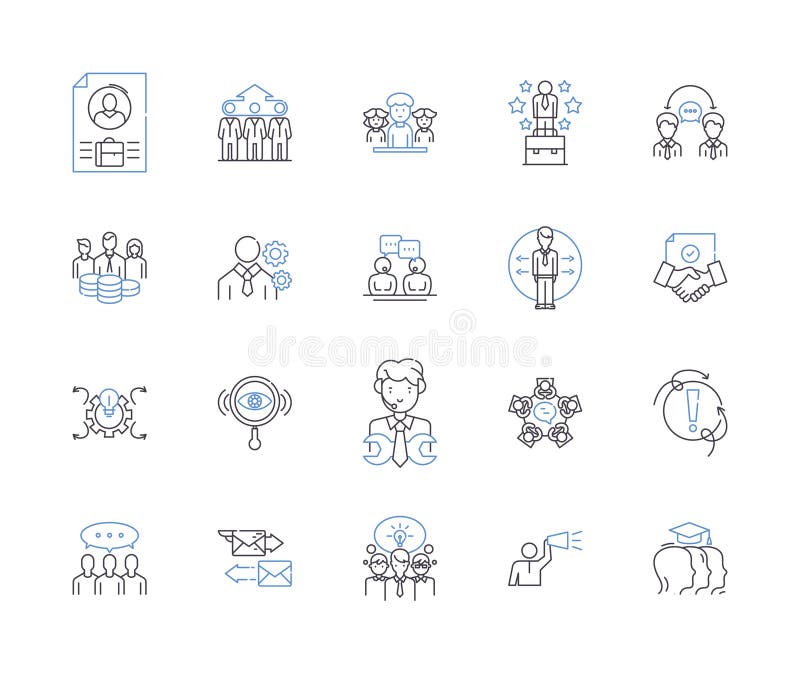 Executive Management Line Icons Collection. Strategy, Planning ...