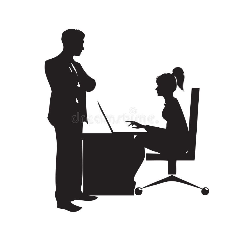 Manager with Administrative Professional Stock Vector - Illustration of ...