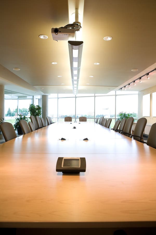 Executive Boardroom Head View in Clean Office. Stock Photo - Image of ...