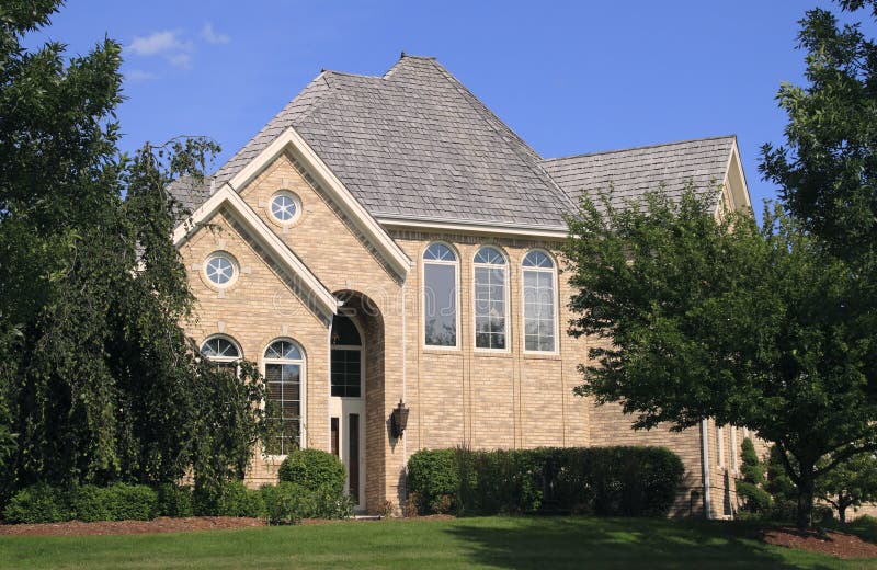 Executive Brick Estate stock image. Image of lovely, structure - 10554709