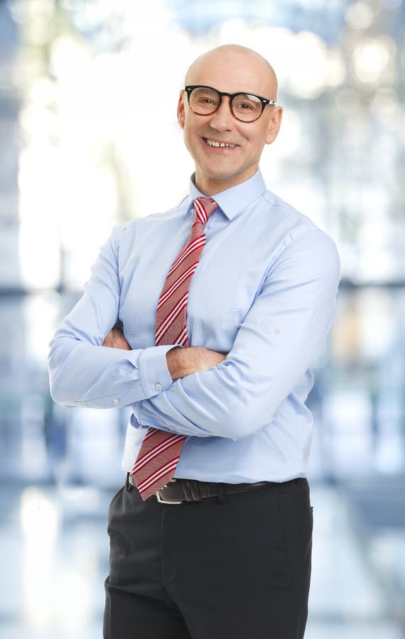 Executive Businessman Portrait Stock Image - Image of bald, assistant ...