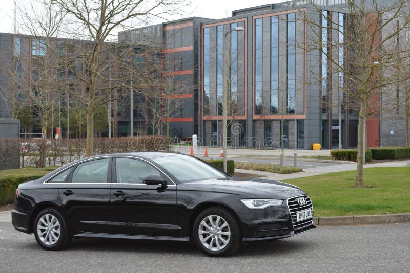 Executive Car in Front of Modern Office Building Stock Image - Image of ...