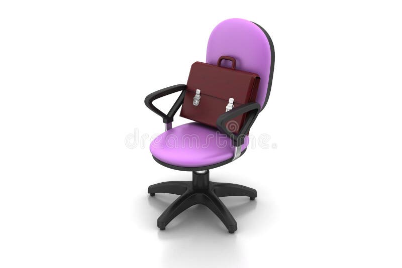 Executive Chair with Briefcase Stock Illustration - Illustration of ...
