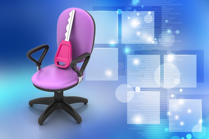 Executive chair with key stock illustration. Illustration of design ...