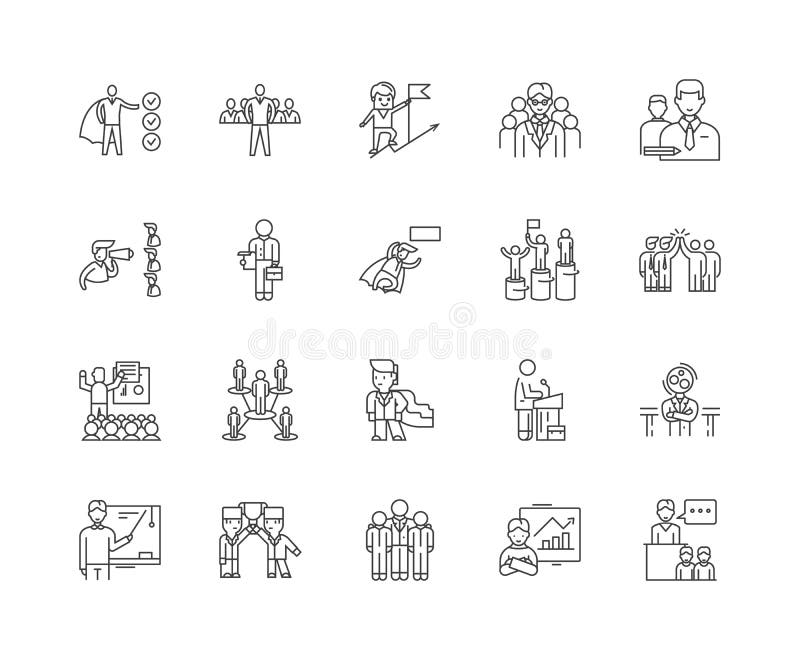 Executive Coach Line Icons, Signs, Vector Set, Outline Illustration ...