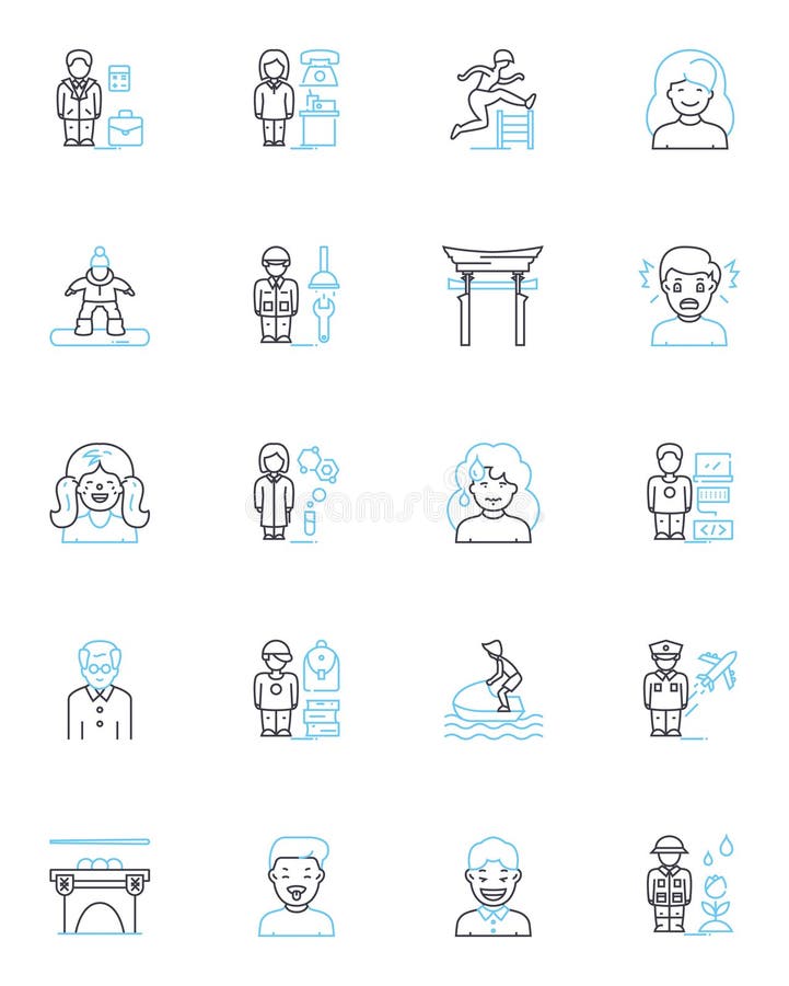 Executive Coaching Linear Icons Set. Leadership, Growth, Development ...
