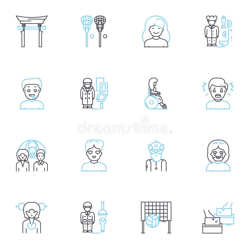 Executive Coaching Linear Icons Set. Leadership, Growth, Development ...