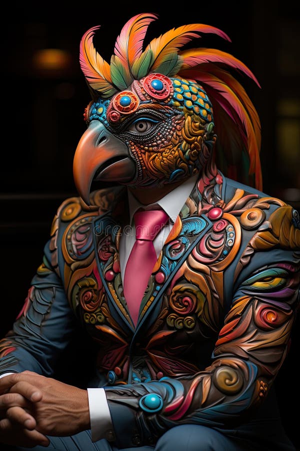 Executive in a Colorful Costume. Stock Illustration - Illustration of ...