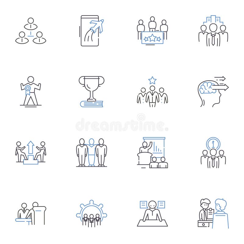 Executive Direction Line Icons Collection. Leadership, Vision, Strategy ...