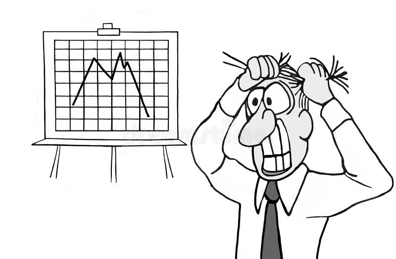 Executive Driven Crazy by Downturn Stock Illustration - Illustration of ...
