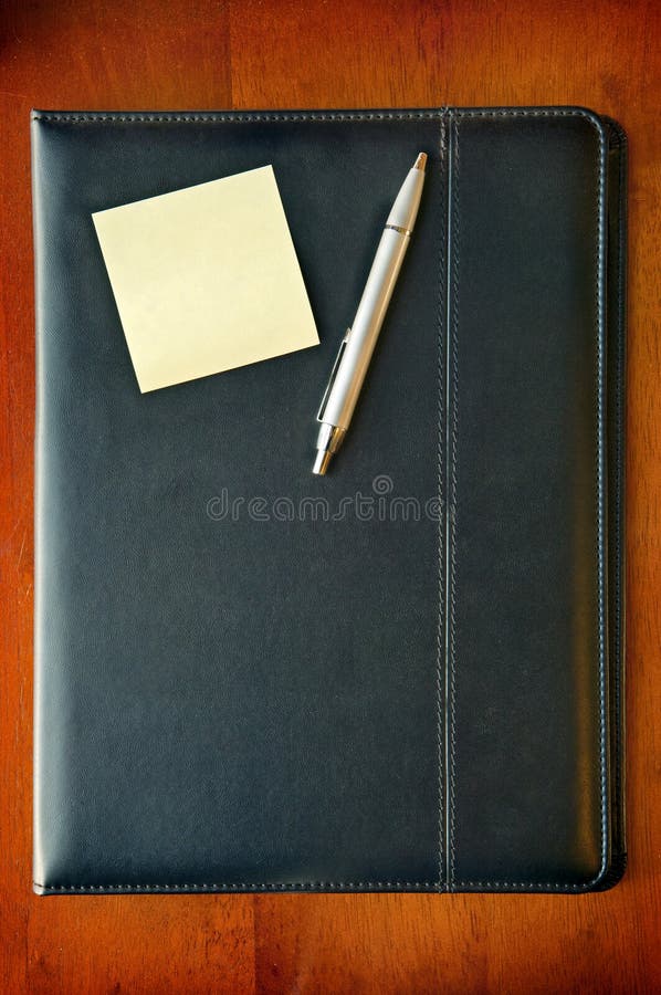 Executive Folder with Note and Pen Stock Image - Image of desk ...