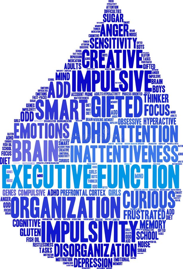 Executive Function Word Cloud Stock Illustration - Illustration of fish ...