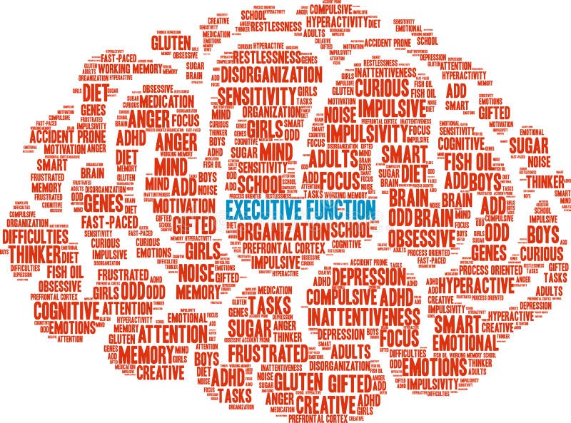 Executive Function Word Cloud Stock Vector - Illustration of anger ...