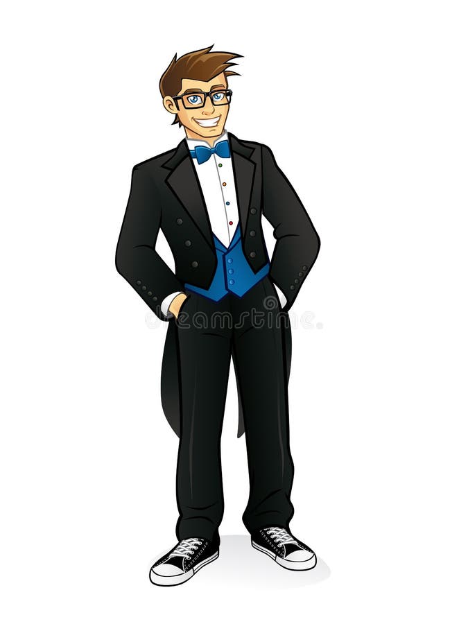 Executive Geek Standing stock vector. Illustration of mascot - 24969209