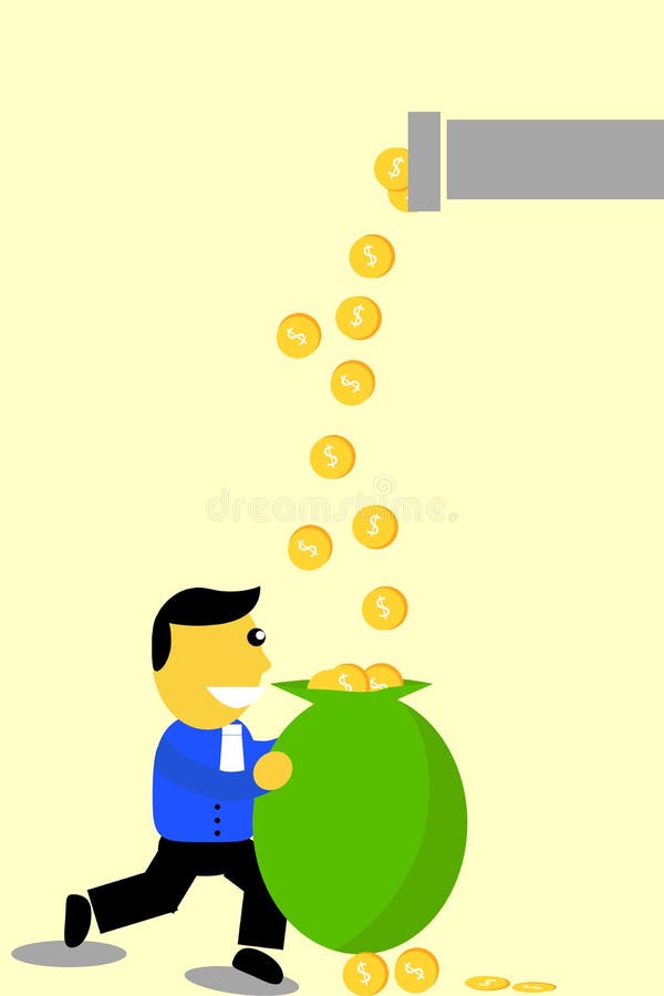 Executive Get a Sack of Money Stock Vector - Illustration of backdrop ...