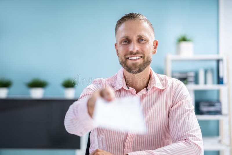 Executive Hand Giving Payment Check Stock Image - Image of caucasian ...