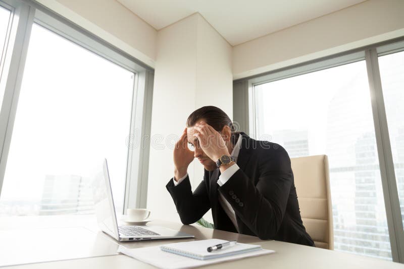 Executive Hard Thinking About Difficult Problem Stock Image - Image of ...
