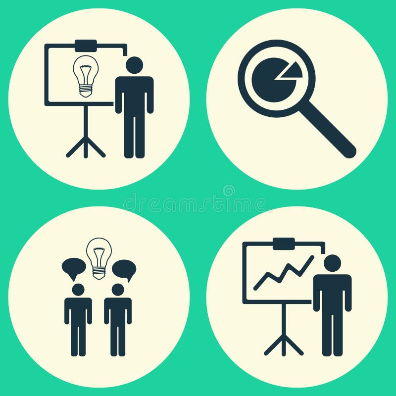 Executive Icons Set. Collection of Project Analysis, Co-Working ...
