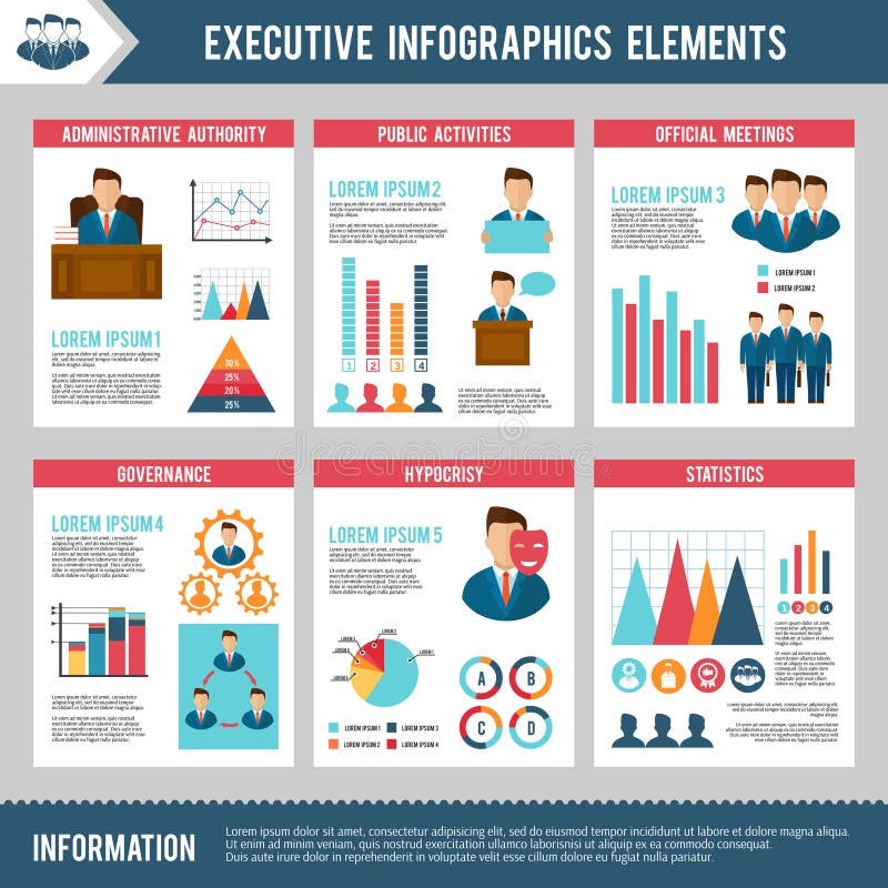 Executive Infographics Set Vector Design Illustration Stock Vector ...