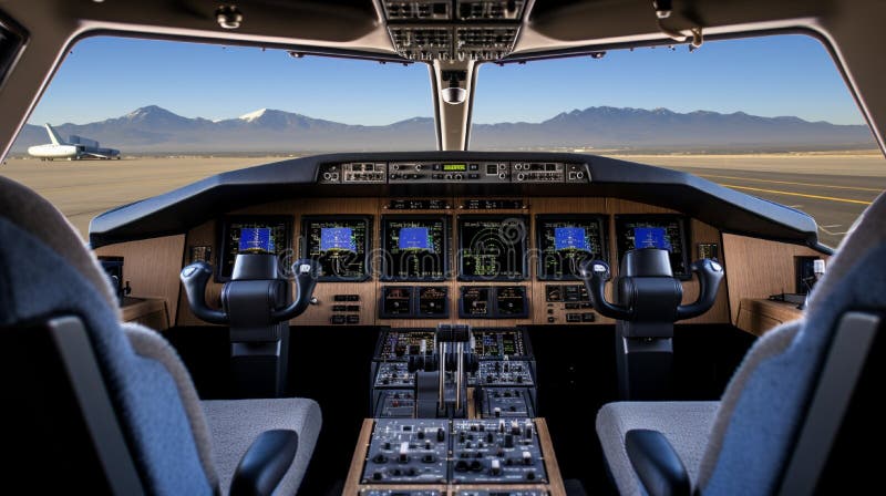 An Executive Jetâ¬ "!s Cockpit, Replete with Advanced Navigation and ...