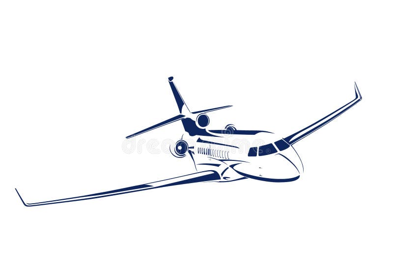 Private Jet Vector Icon. Business Jet Illustration Flat Design. Stock ...