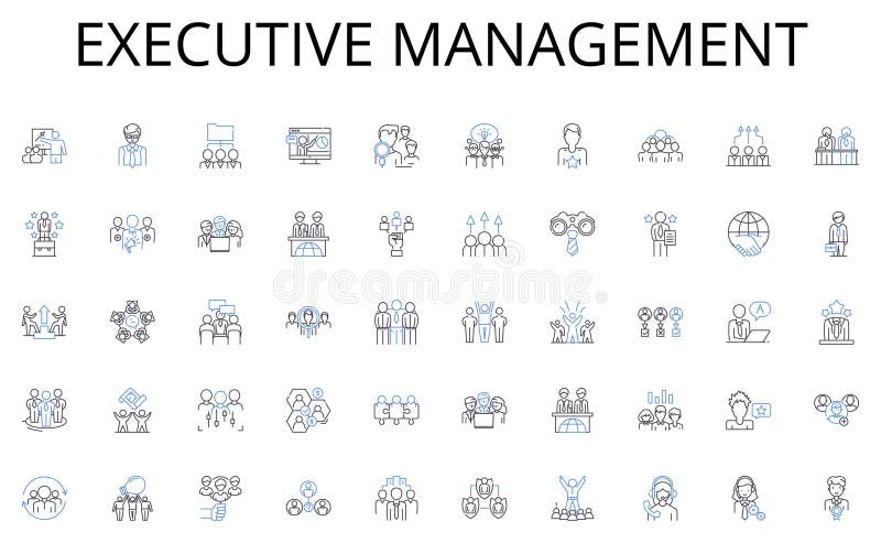 Executive Management Line Icons Collection. Strategy, Planning ...