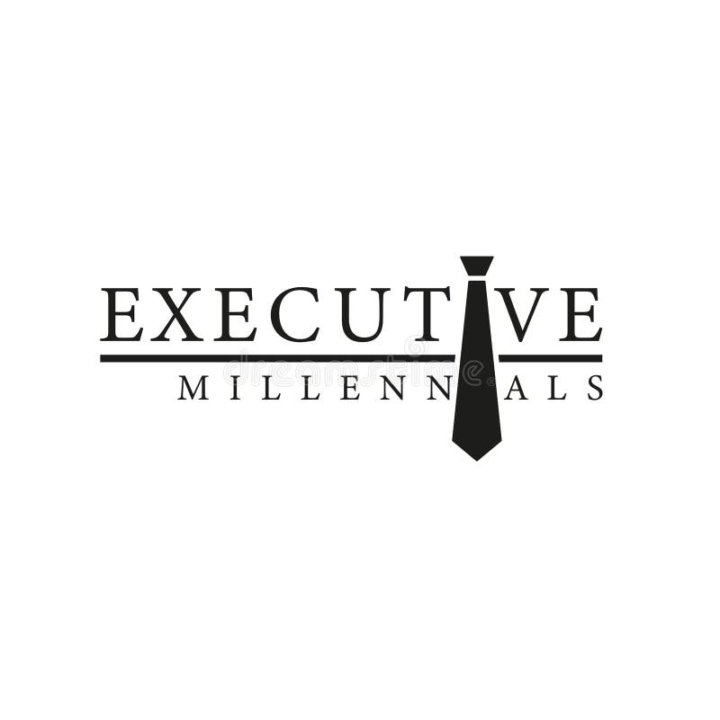 Executive Millennials Letter Logo. with Black Tie Icon Stock Vector ...